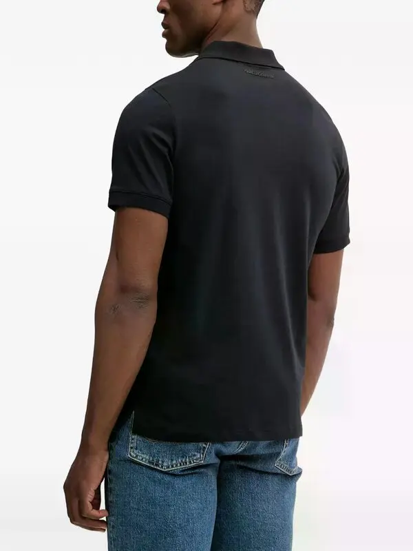 Karl Lagerfeld Logo Polo Shirt - Black