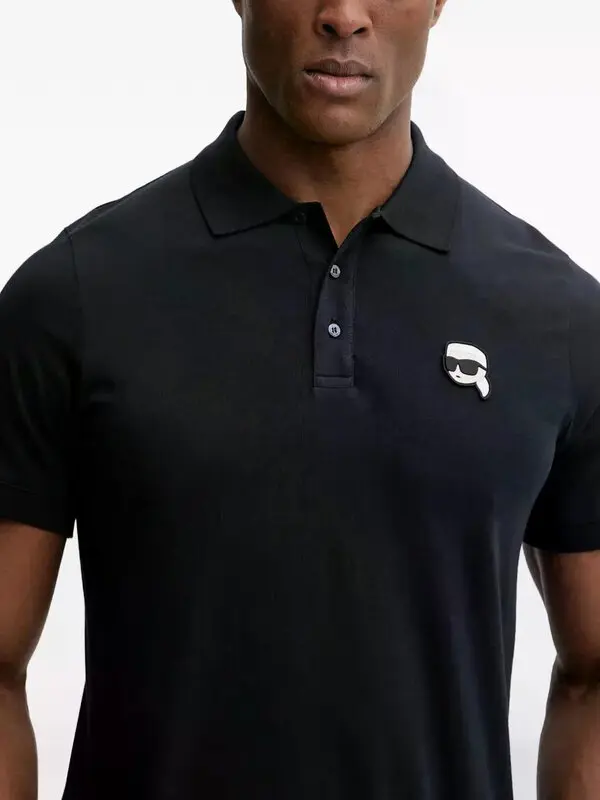 Karl Lagerfeld Logo Polo Shirt - Black