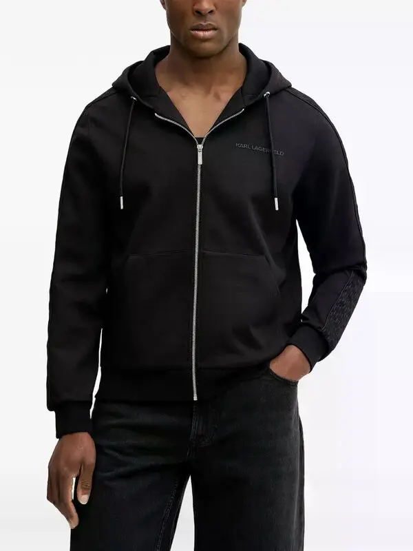 Karl Lagerfeld Logo Zip-up Hoodie - Black
