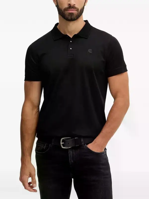 Karl Lagerfeld Short-sleeve Logo-detail Polo Shirt - Black