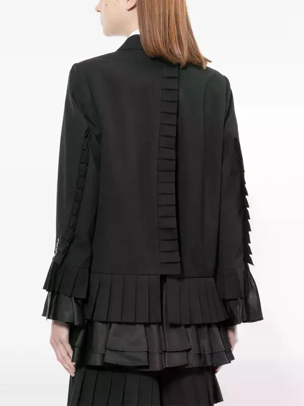 Noir Kei Ninomiya Pleated Double-breasted Blazer