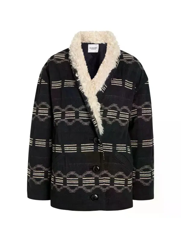 MARANT ETOILE Qayla Jacquard Coat - Black