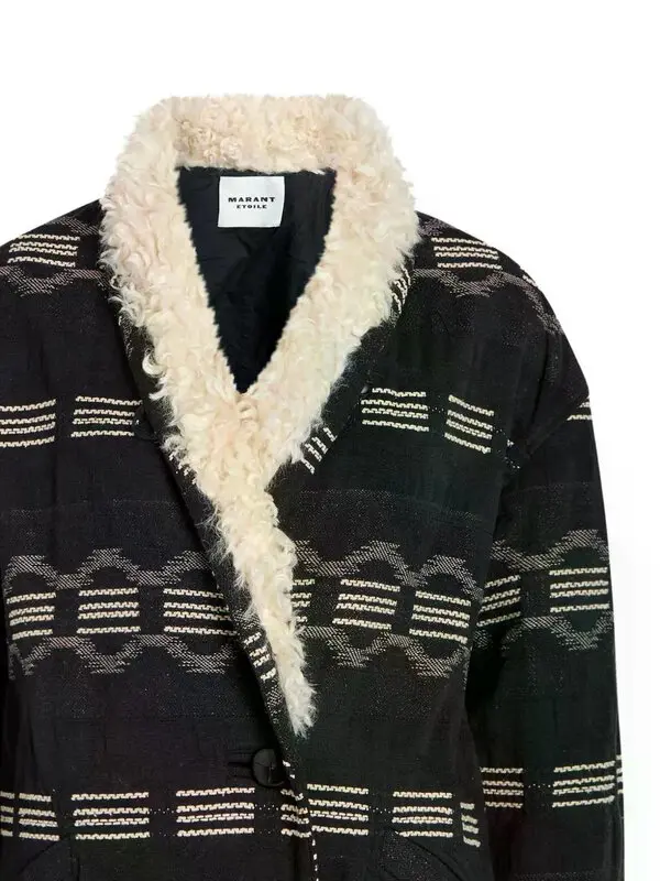 MARANT ETOILE Qayla Jacquard Coat - Black