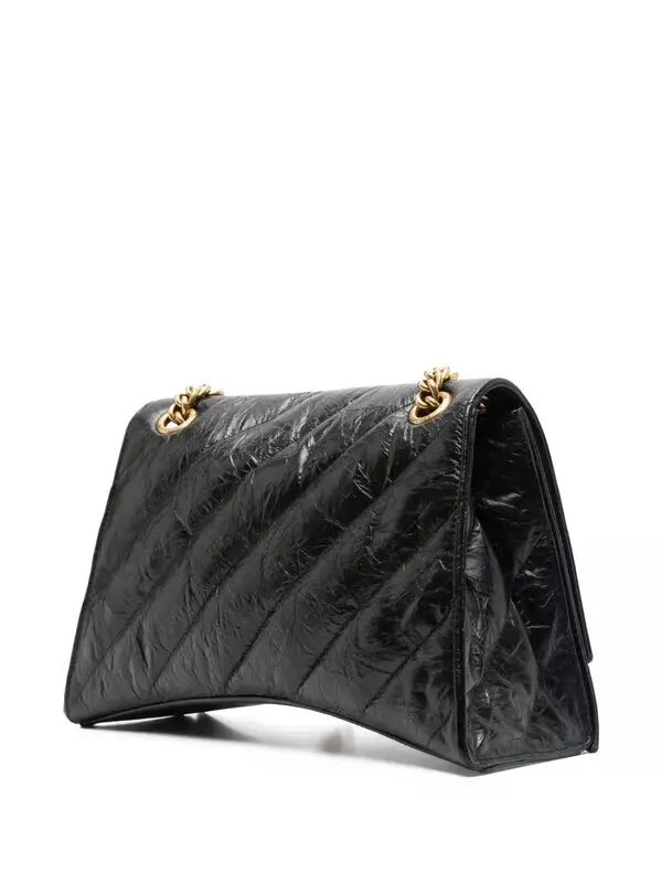 Balenciaga Medium Crush Shoulder Bag - Black