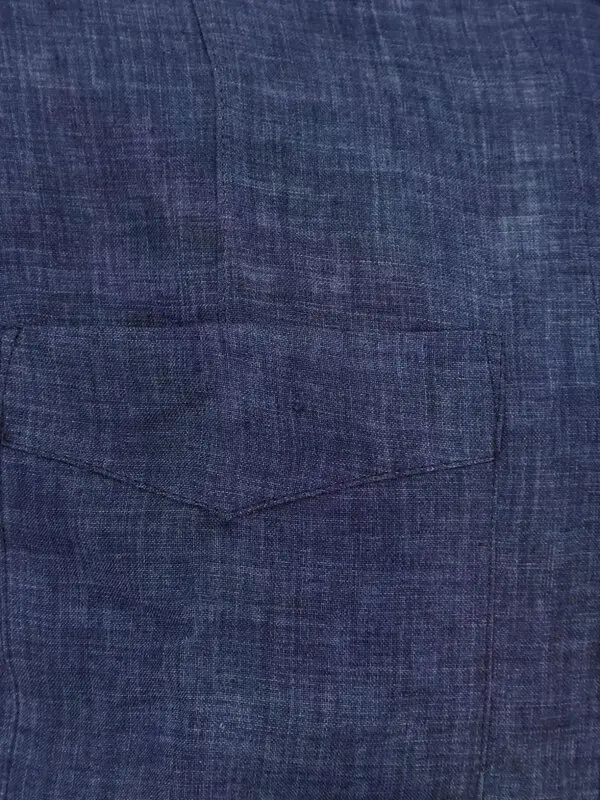 Brunello Cucinelli Pointed Collar Long Sleeve Shirt - Blue