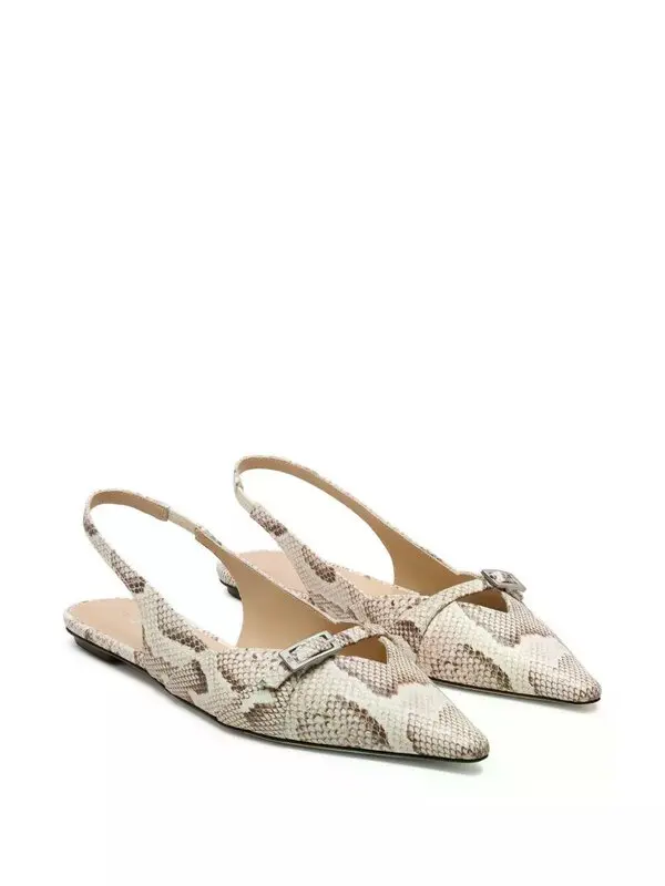 STUART WEITZMAN Georgie Snake-print Slingback Pumps - Neutrals