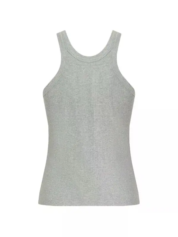 Pinko Ribbed Cotton Tank Top With Pendant Buckle