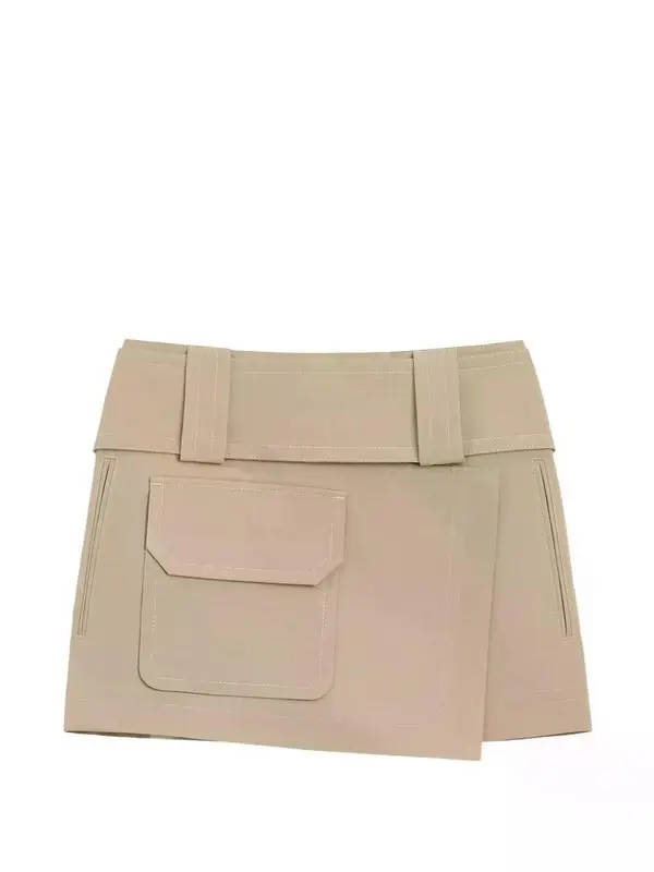 AMI Paris Cotton Wrap Mini Skirt