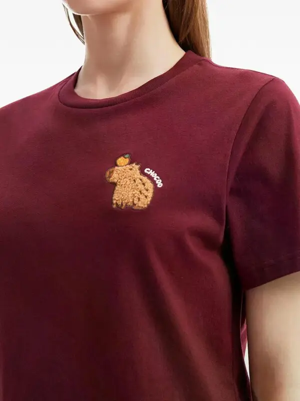 CHOCOOLATE Embroidered Cotton T-shirt