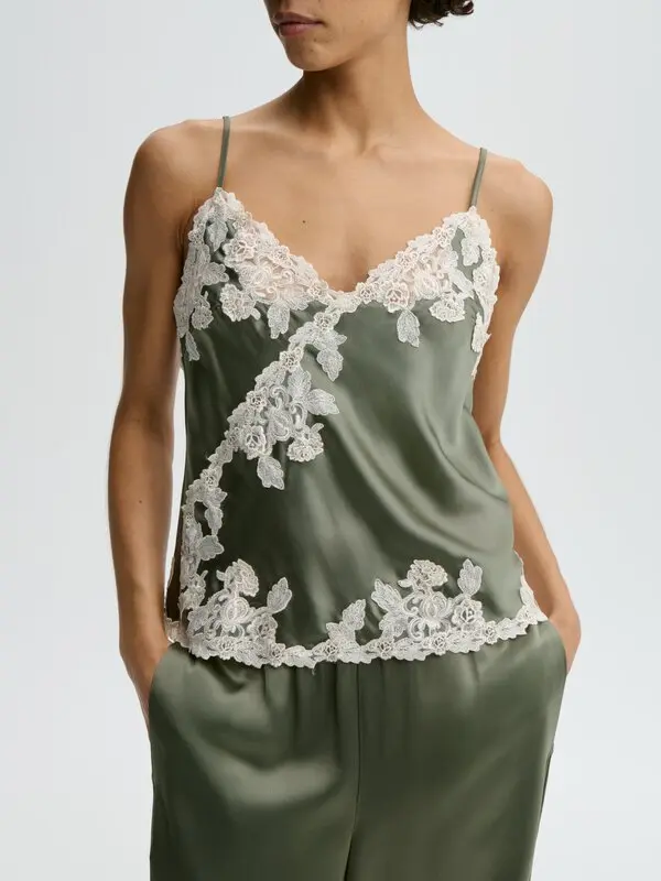BY MALENE BIRGER Madeleine Satin Top - Deep Lichen Green