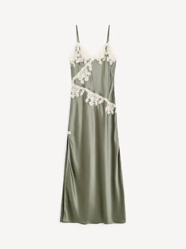 BY MALENE BIRGER Vera Satin Maxi Dress - Deep Lichen Green