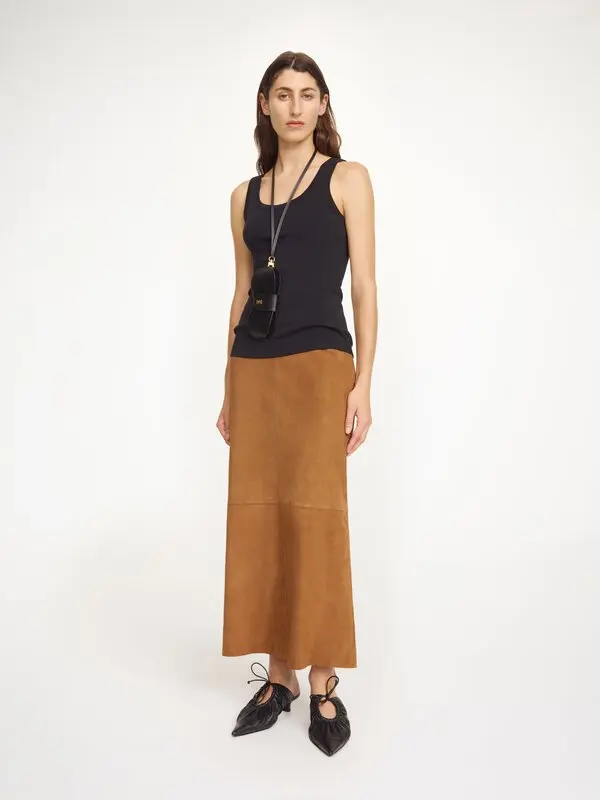 BY MALENE BIRGER Palomie Suede Maxi Skirt - Rusty Sand