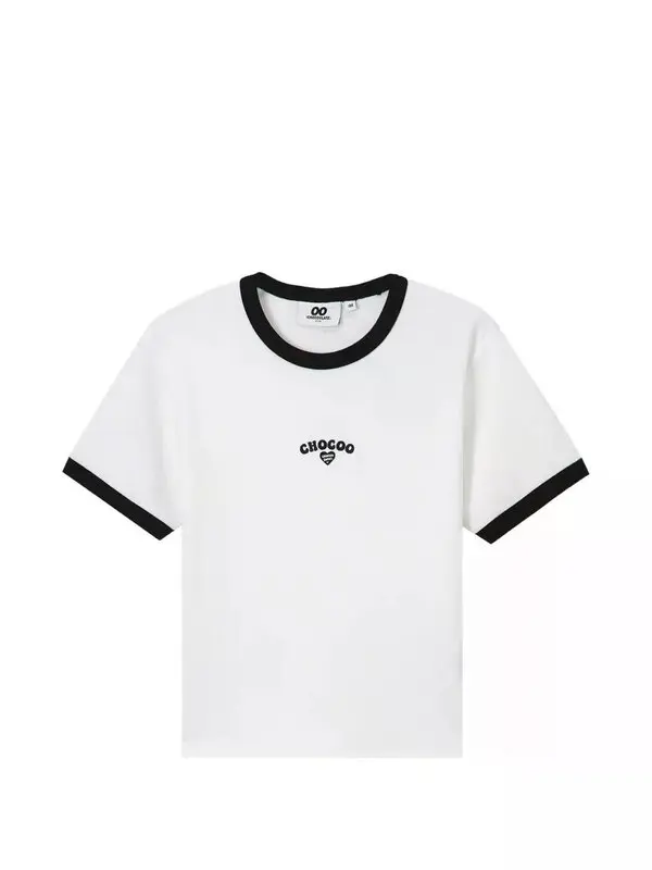 CHOCOOLATE Embroidered Detail Cotton T-shirt - White