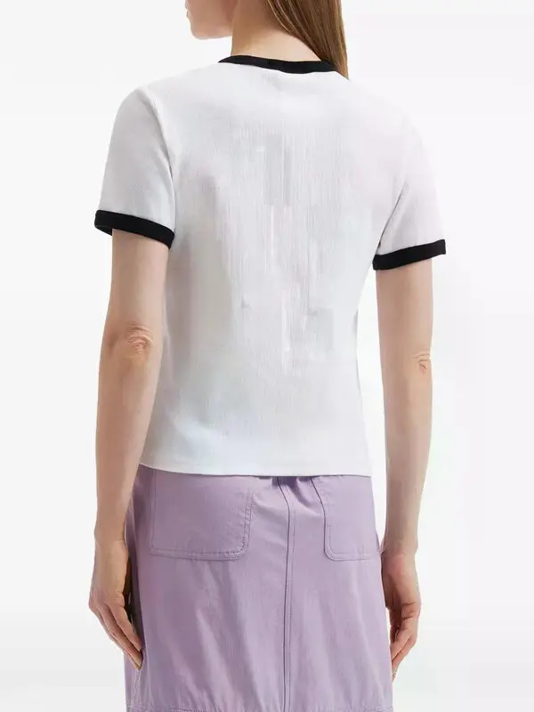 CHOCOOLATE Embroidered Detail Cotton T-shirt - White