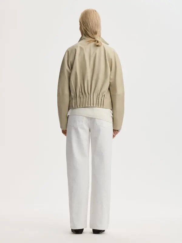 BY MALENE BIRGER Suzanne Leather Jacket - Old Beige