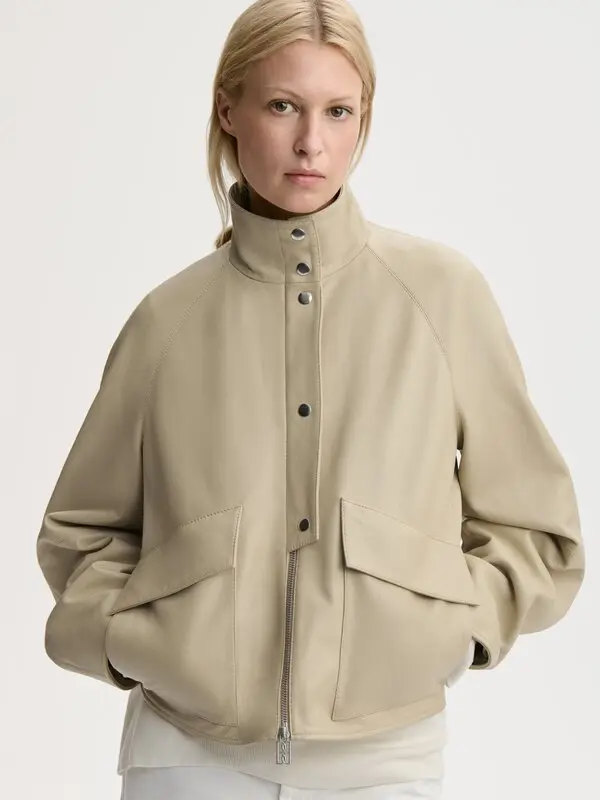 BY MALENE BIRGER Suzanne Leather Jacket - Old Beige