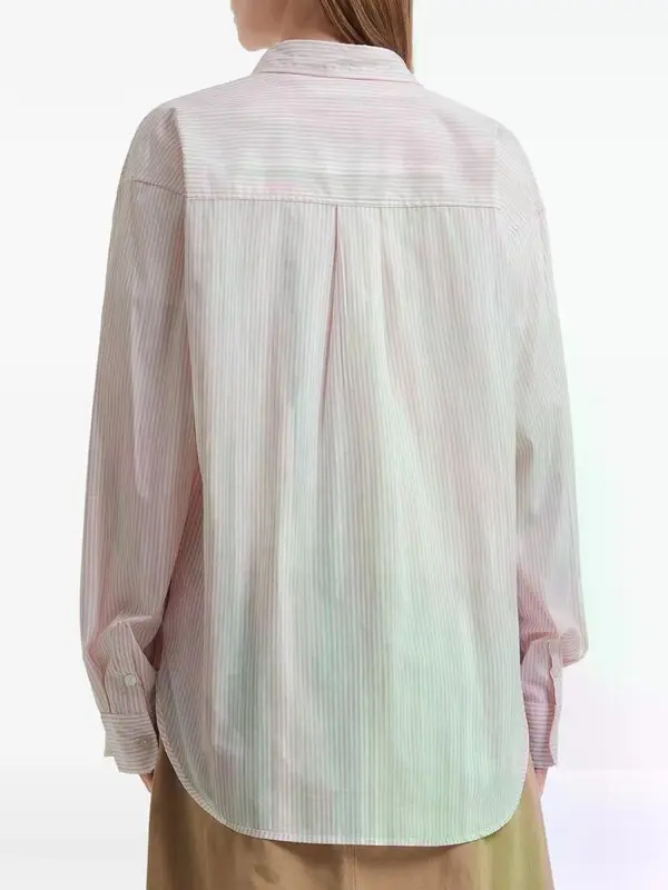 CHOCOOLATE Striped Pocket-detail Cotton Shirt