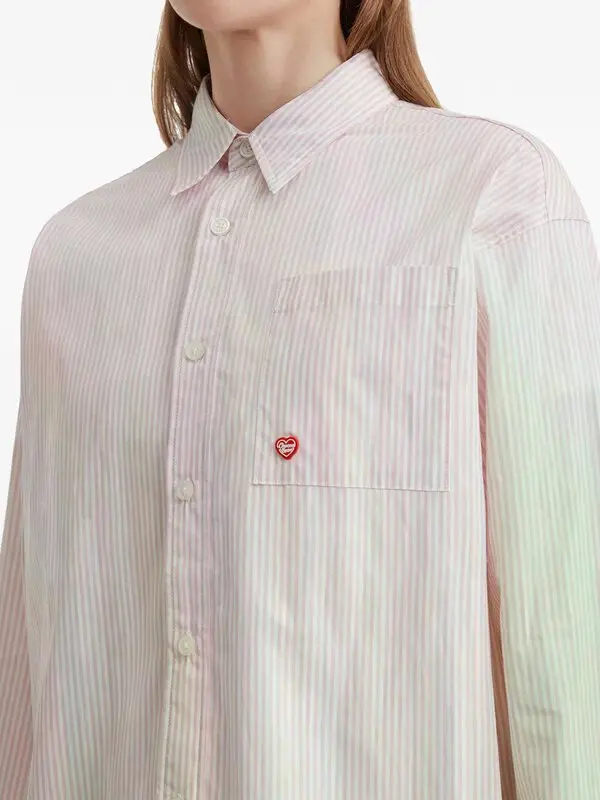 CHOCOOLATE Striped Pocket-detail Cotton Shirt