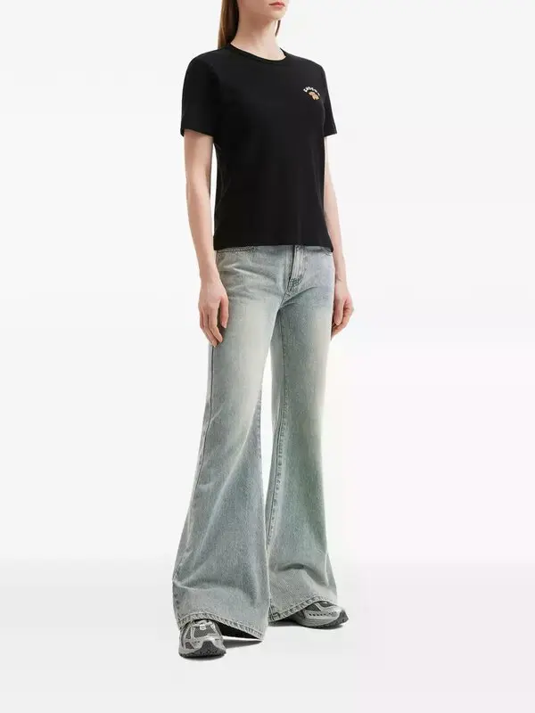 CHOCOOLATE Embroidered Cotton T-shirt - Black