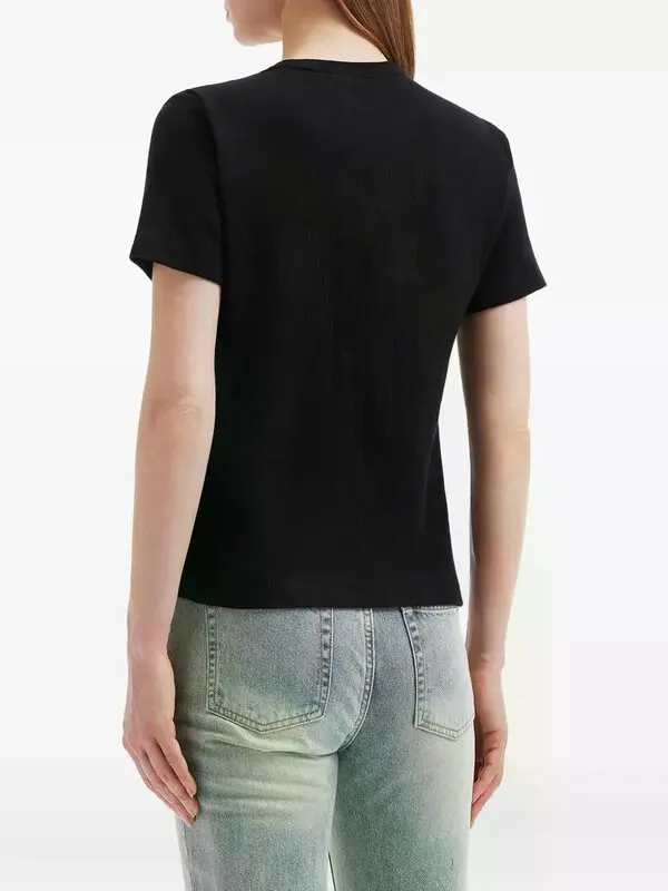 CHOCOOLATE Embroidered Cotton T-shirt - Black
