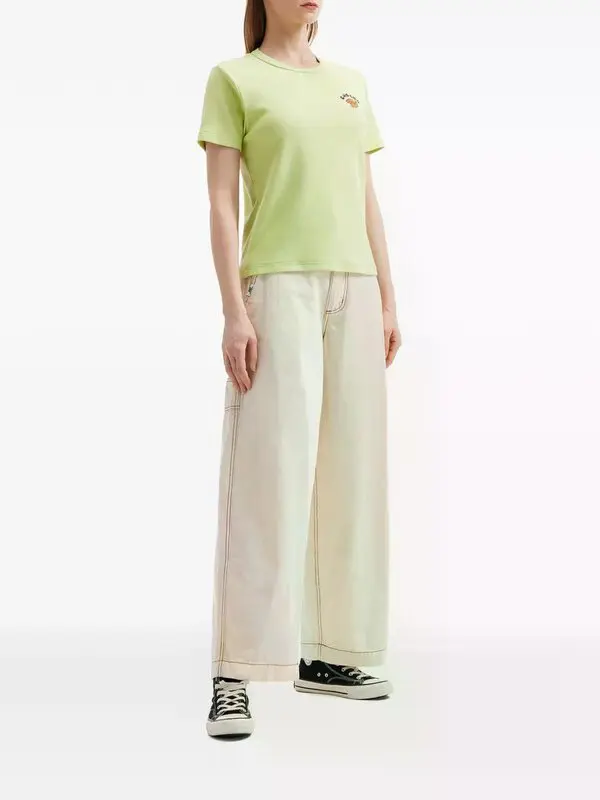 CHOCOOLATE Embroidered Cotton T-shirt - Green