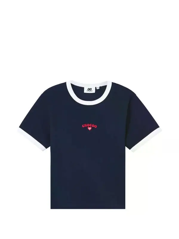 CHOCOOLATE Embroidered Cotton T-shirt - Blue