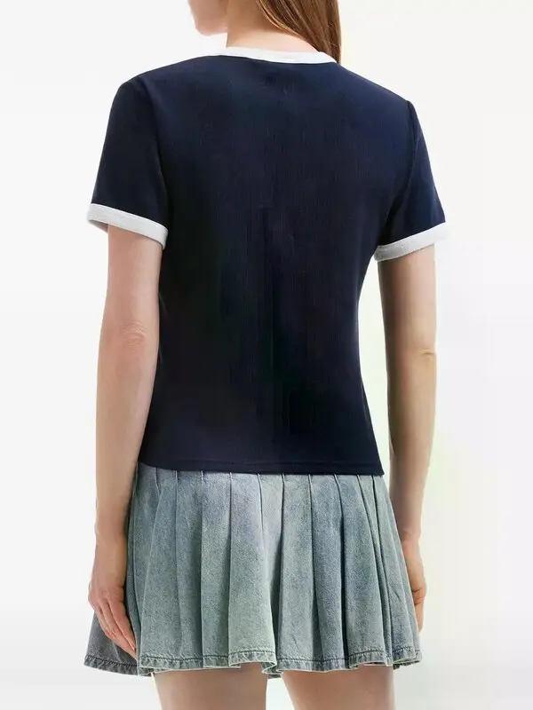 CHOCOOLATE Embroidered Cotton T-shirt - Blue