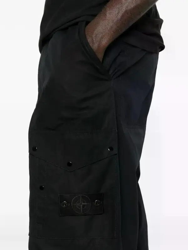 Stone Island Cargo Pocket Trousers - Black