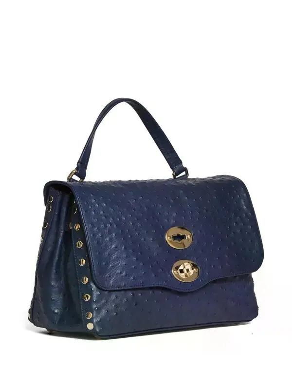 ZANELLATO Postina Studded Leather Satchel - Blue