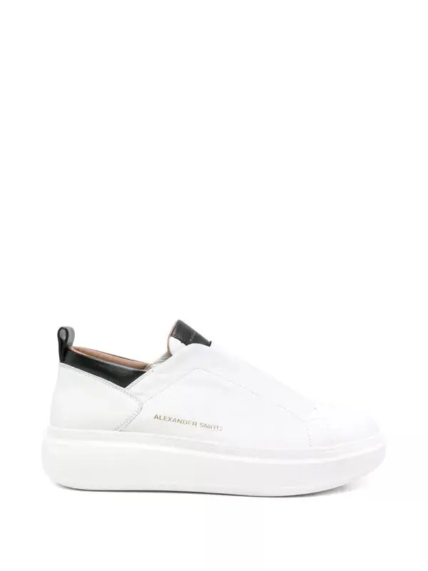 ALEXANDER SMITH Wembley Slip-on Leather Sneakers - White
