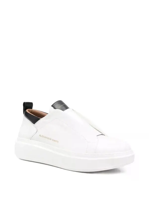 ALEXANDER SMITH Wembley Slip-on Leather Sneakers - White