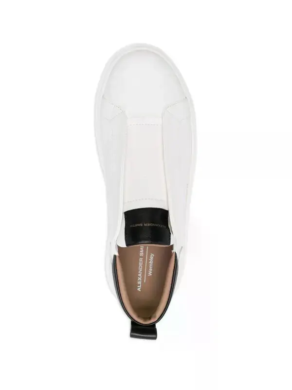 ALEXANDER SMITH Wembley Slip-on Leather Sneakers - White