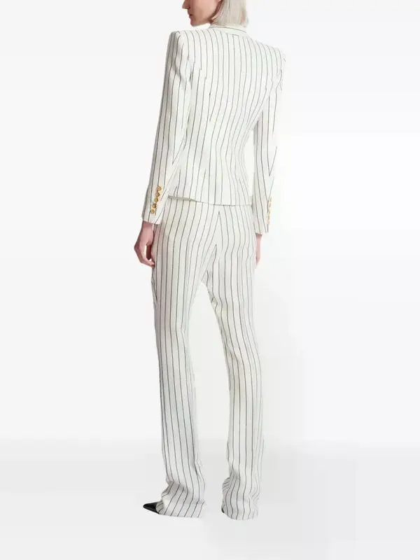 Balmain Double-breasted Striped Blazer - White