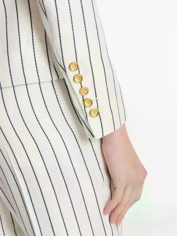 Balmain Double-breasted Striped Blazer - White