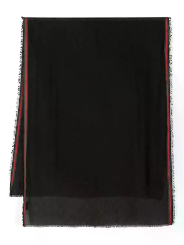 Gucci Web-stripe Frayed Scarf