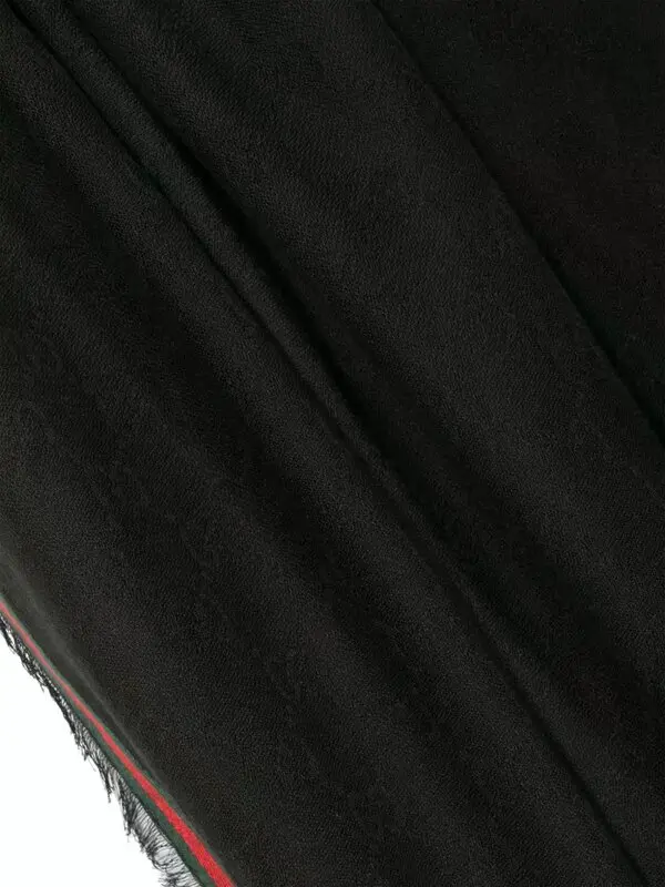 Gucci Web-stripe Frayed Scarf