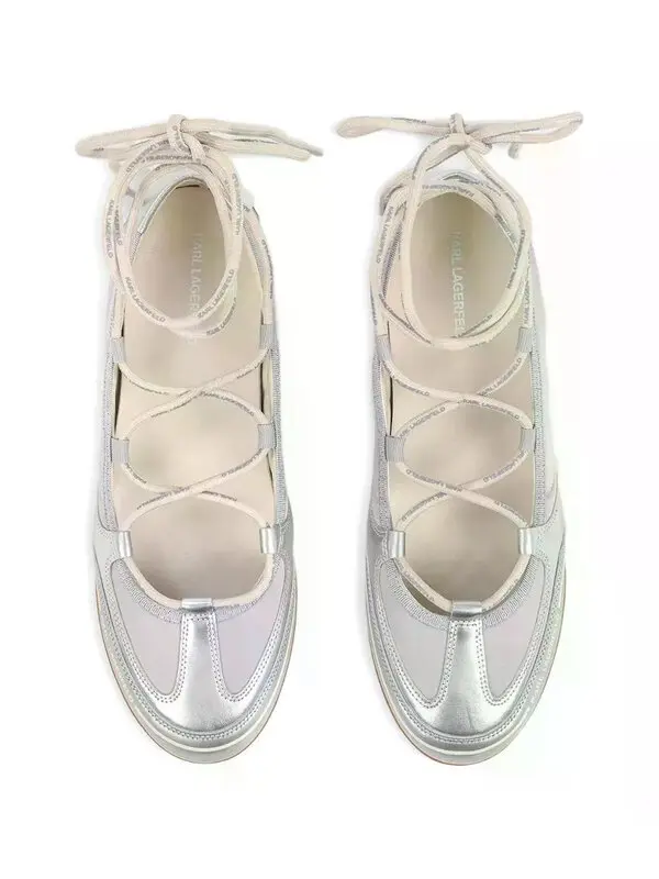 Karl Lagerfeld Altia Ballet Flats - Silver