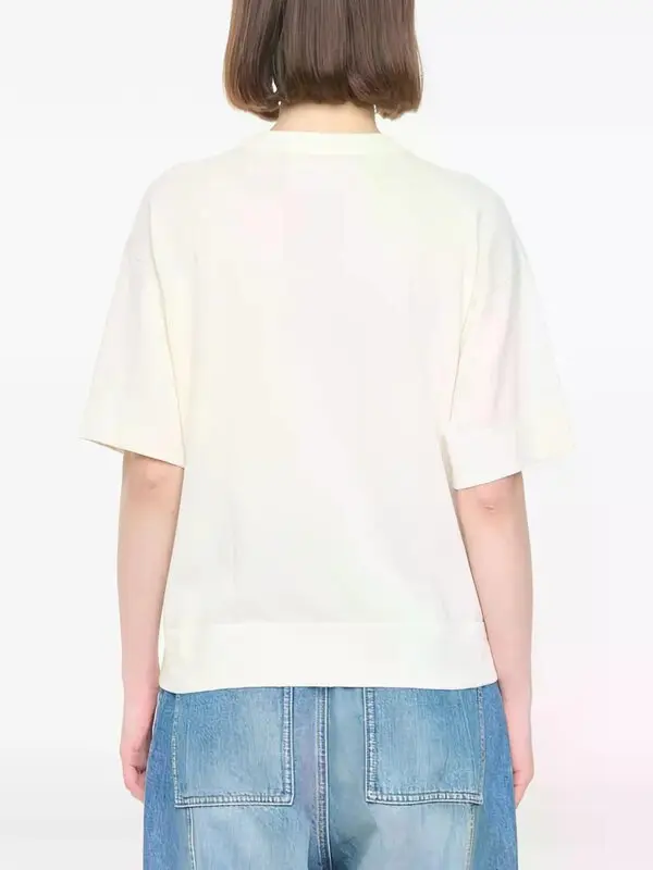 Plan C Flower Intarsia T-shirt - Neutrals