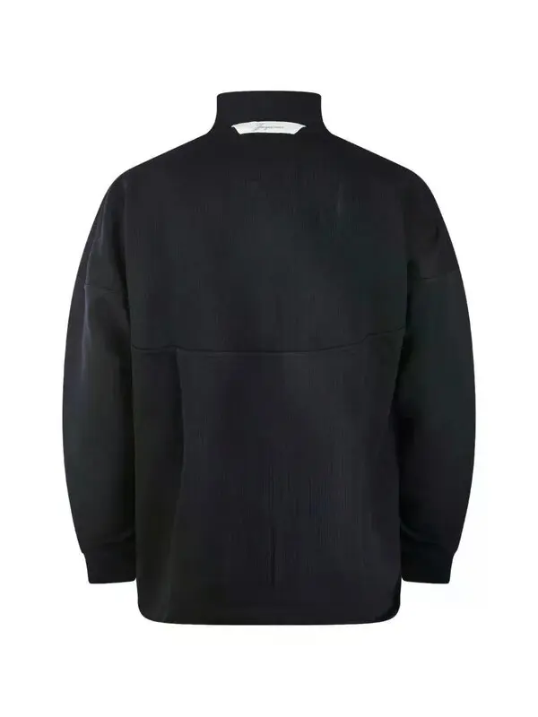 Jacquemus Rond Carré Zip Neck Shirt - Black