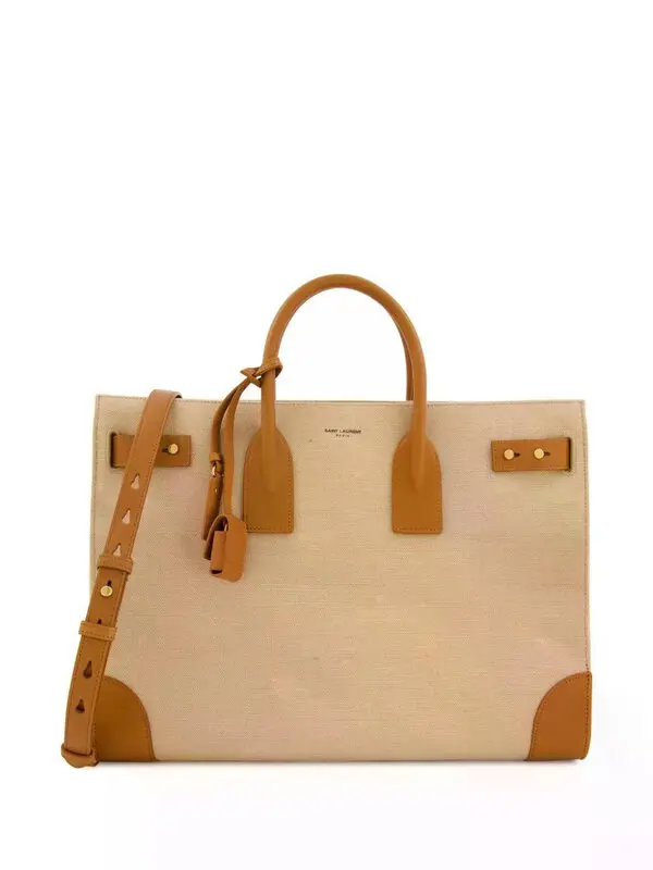 Saint Laurent Large Sac De Jour Thin Tote Bag - Neutrals