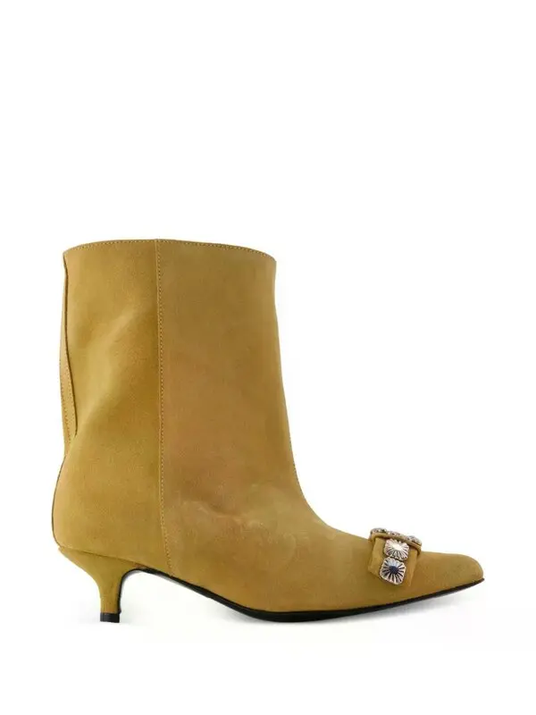 Toga Embellished Pointed Toe Boots - Neutrals