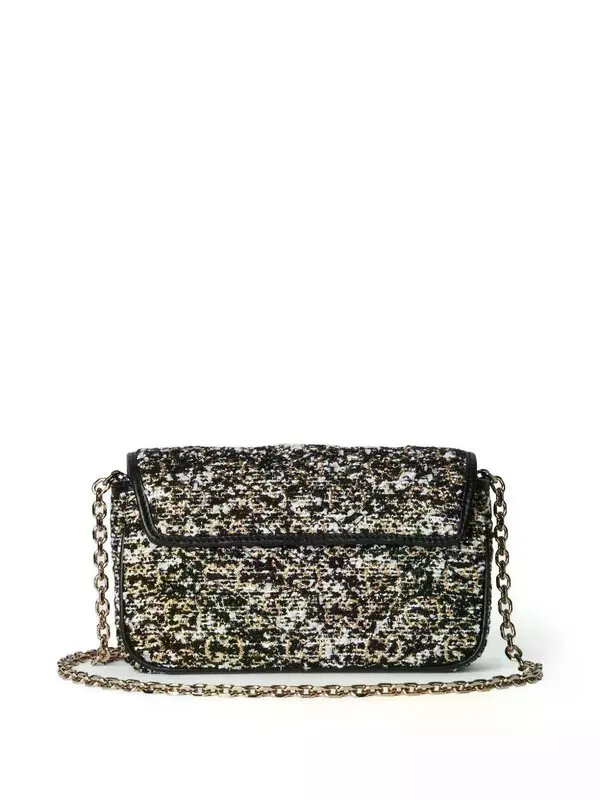 Gucci Tweed Shoulder Bag With Gg Logo