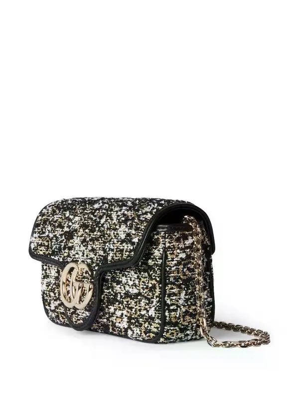 Gucci Tweed Shoulder Bag With Gg Logo