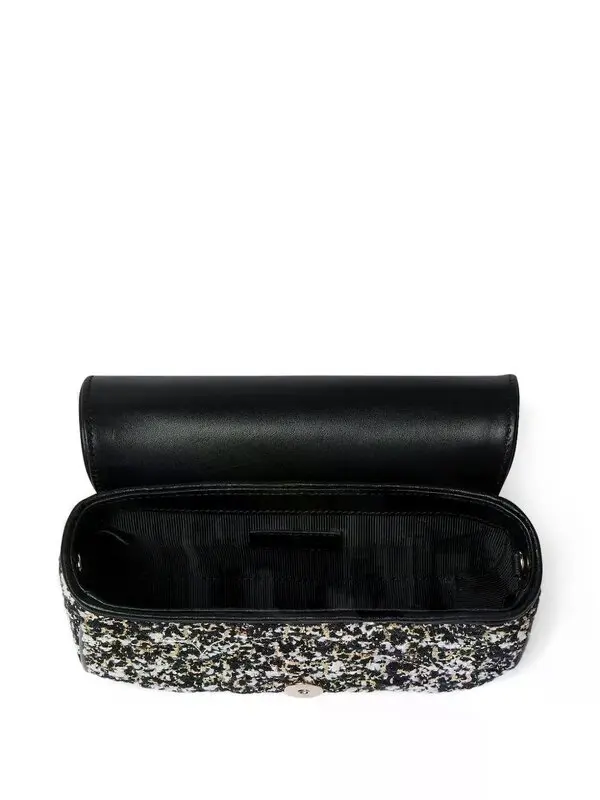 Gucci Tweed Shoulder Bag With Gg Logo