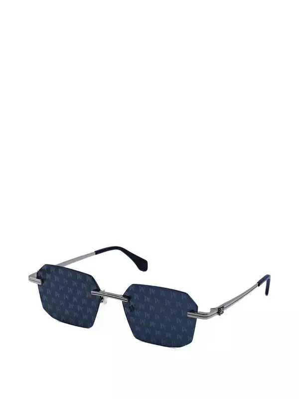 Palm Angels Geometric Rimless Logo Sunglasses
