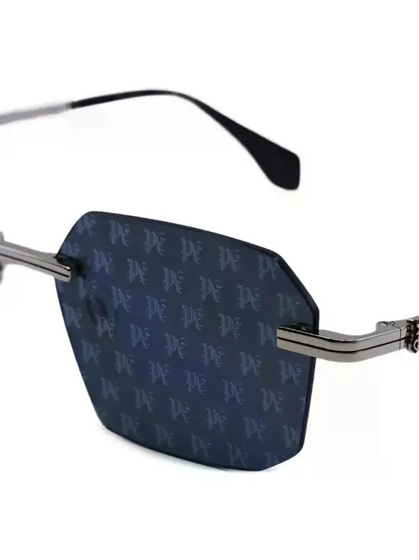 Palm Angels Geometric Rimless Logo Sunglasses