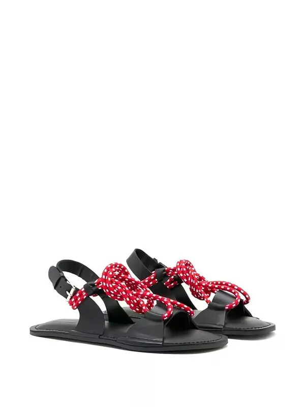 Plan C Leather Sandals - Black
