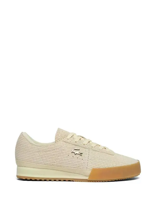 Lacoste Aura Perforated Leather Sneakers - Neutrals