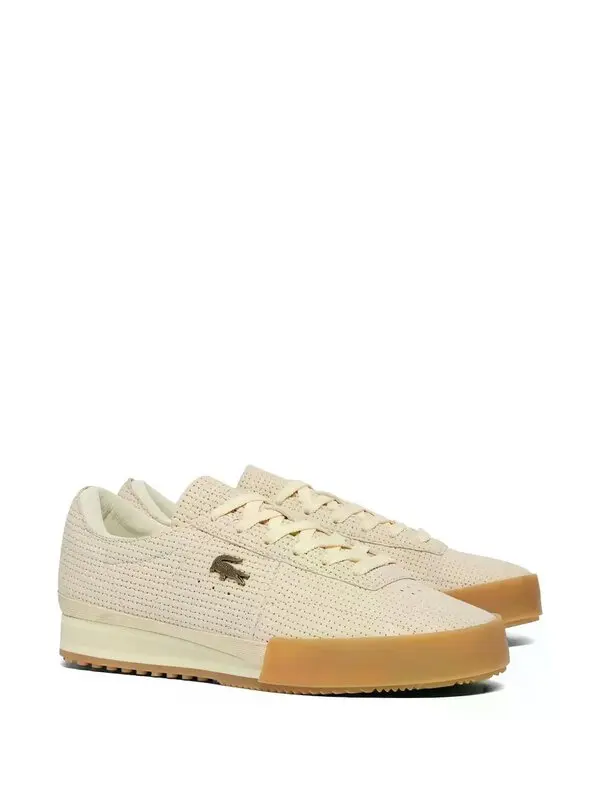Lacoste Aura Perforated Leather Sneakers - Neutrals