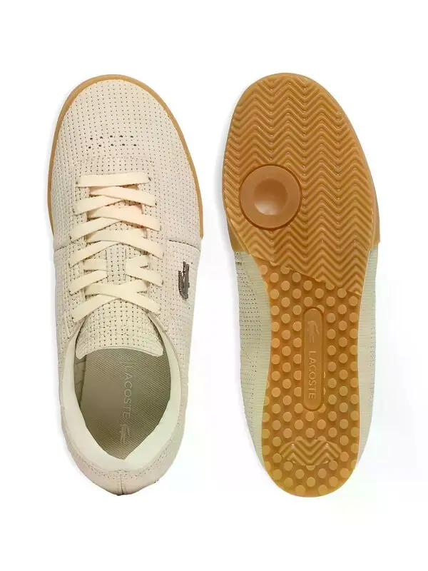 Lacoste Aura Perforated Leather Sneakers - Neutrals
